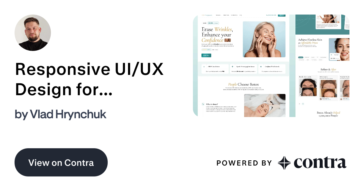 Responsive UI/UX Design for Medical Spa Website by Vlad Hrynchuk