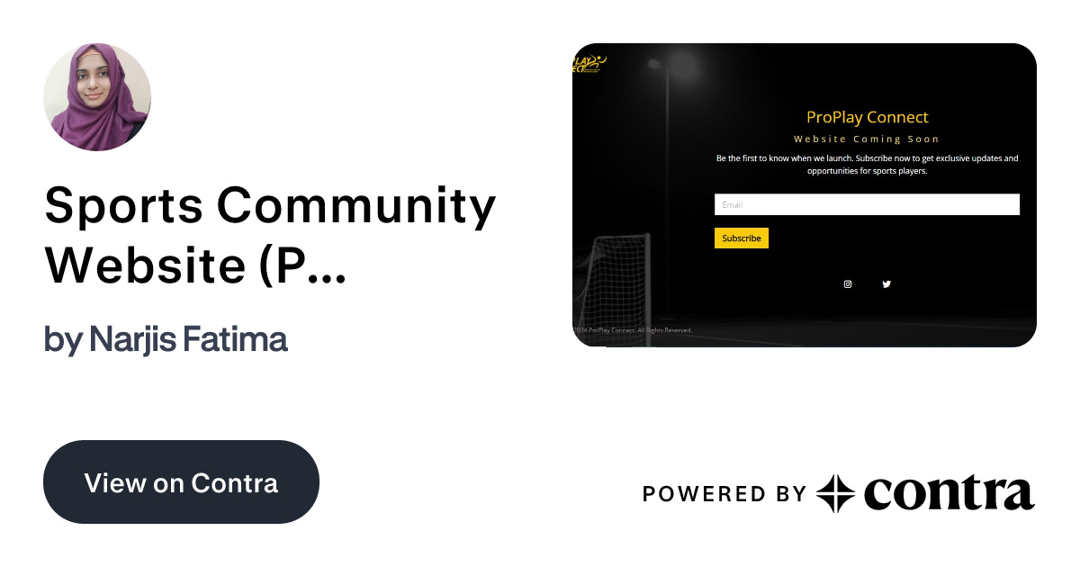 Sports Community Website (Phase 1 – Coming Soon Page) by Narjis Fatima