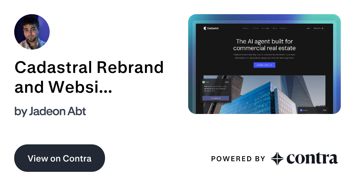 Cadastral Rebrand and Website Overhaul by Jadeon Abt
