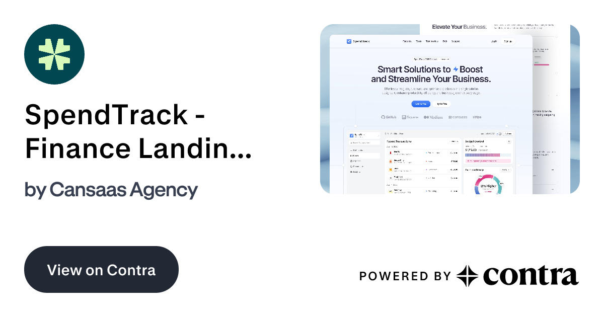SpendTrack - Finance Landing Page Design | Landing Page by Cansaas Agency