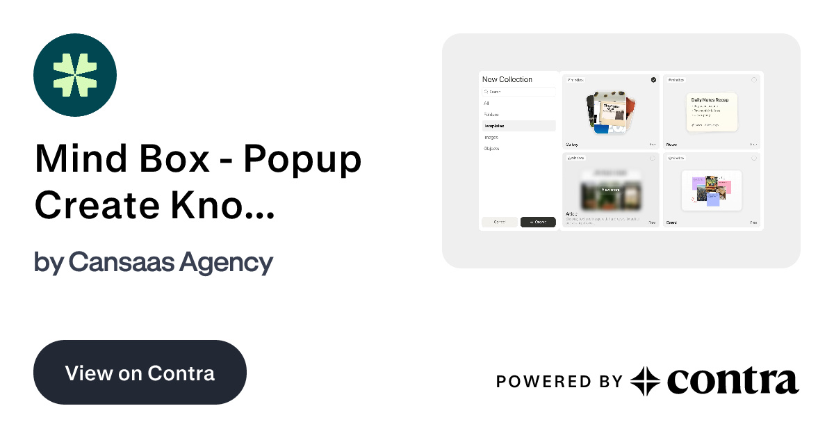 Mind Box - Popup Create Knowledge | Design Component by Cansaas Agency