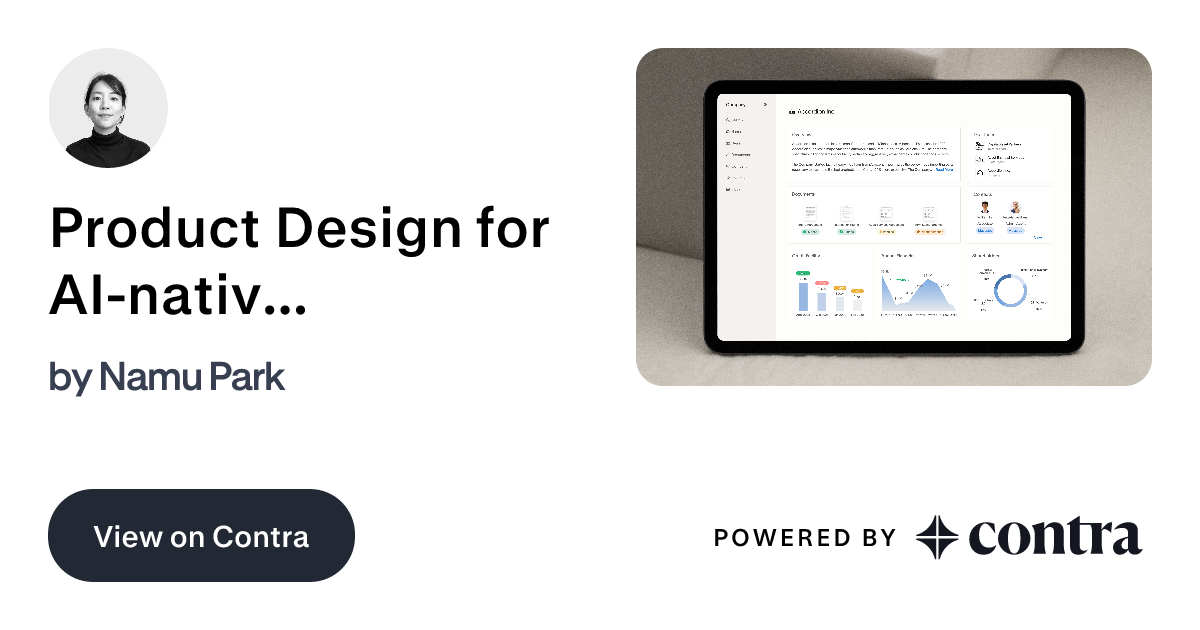 Product Design for AI-native Portfolio Management Platform by Namu Park