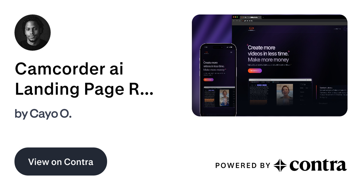 Camcorder ai Landing Page Redesign by Cayo O.