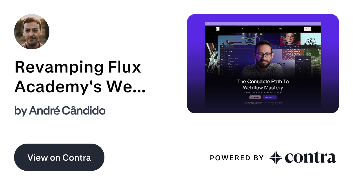 Revamping Flux Academy's Webflow Masterclass by André Cândido