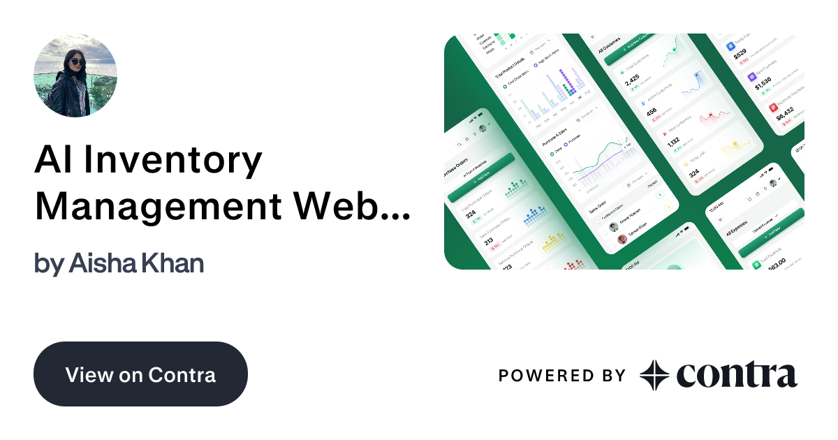 AI Inventory Management Web App UI Design by Aisha Khan
