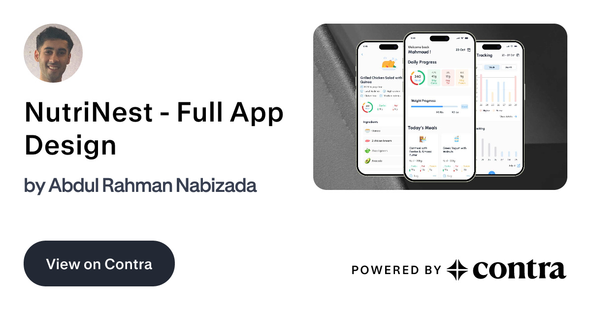 NutriNest - Full App Design by Abdul Rahman Nabizada