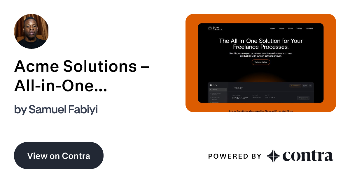 Acme Solutions – All-in-One Freelancer Workflow Site by Samuel Fabiyi