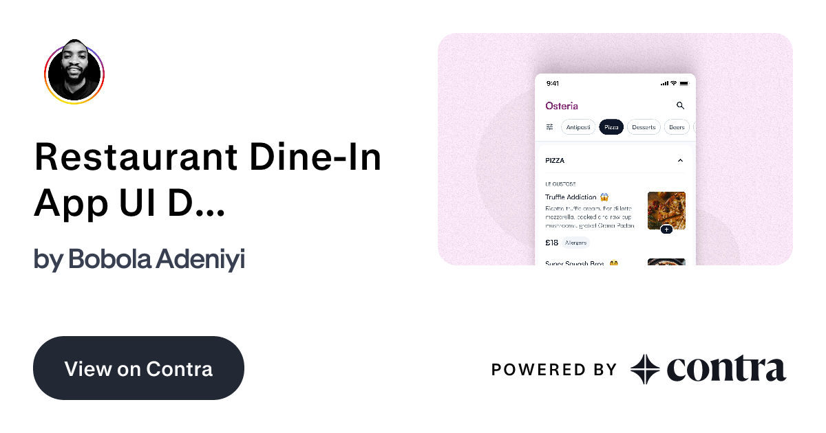 Restaurant Dine-In App UI Design by Bobola Adeniyi