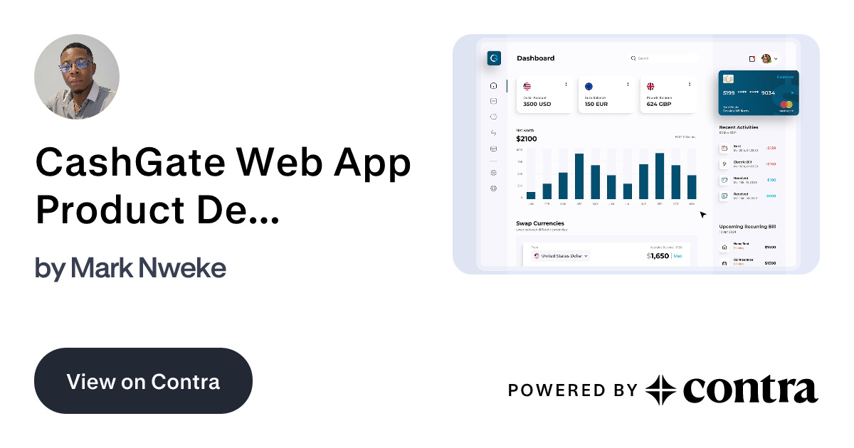 CashGate Web App Product Design by Mark Nweke
