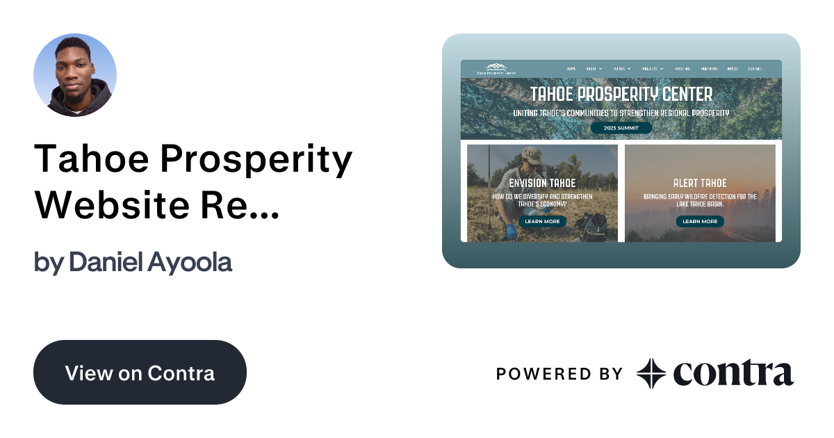 Tahoe Prosperity Website Revamp & Maintenance by Ayoola Daniel