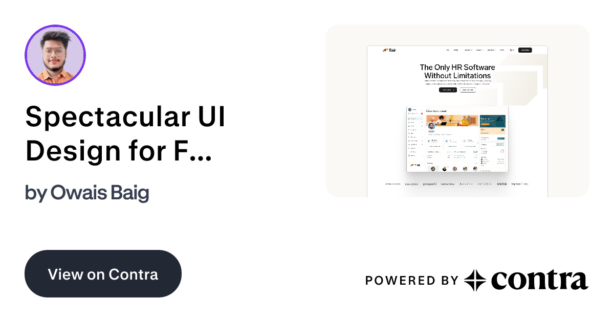 Spectacular UI Design for Flair by Owais Baig