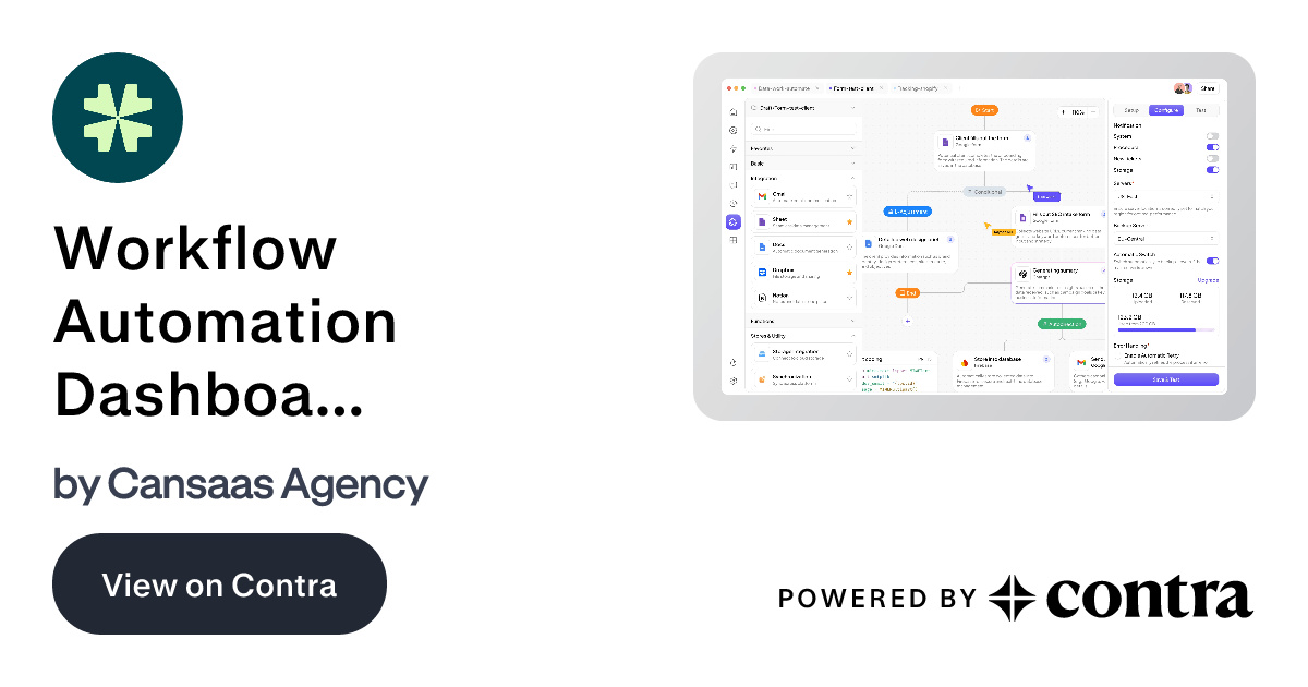 Workflow Automation Dashboard | Dashboard by Cansaas Agency