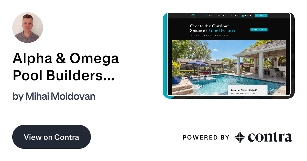 Alpha & Omega Pool Builders Website Design by Mihai Moldovan