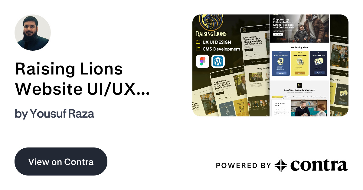 Raising Lions Website UI/UX Design & Development by Yousuf Raza