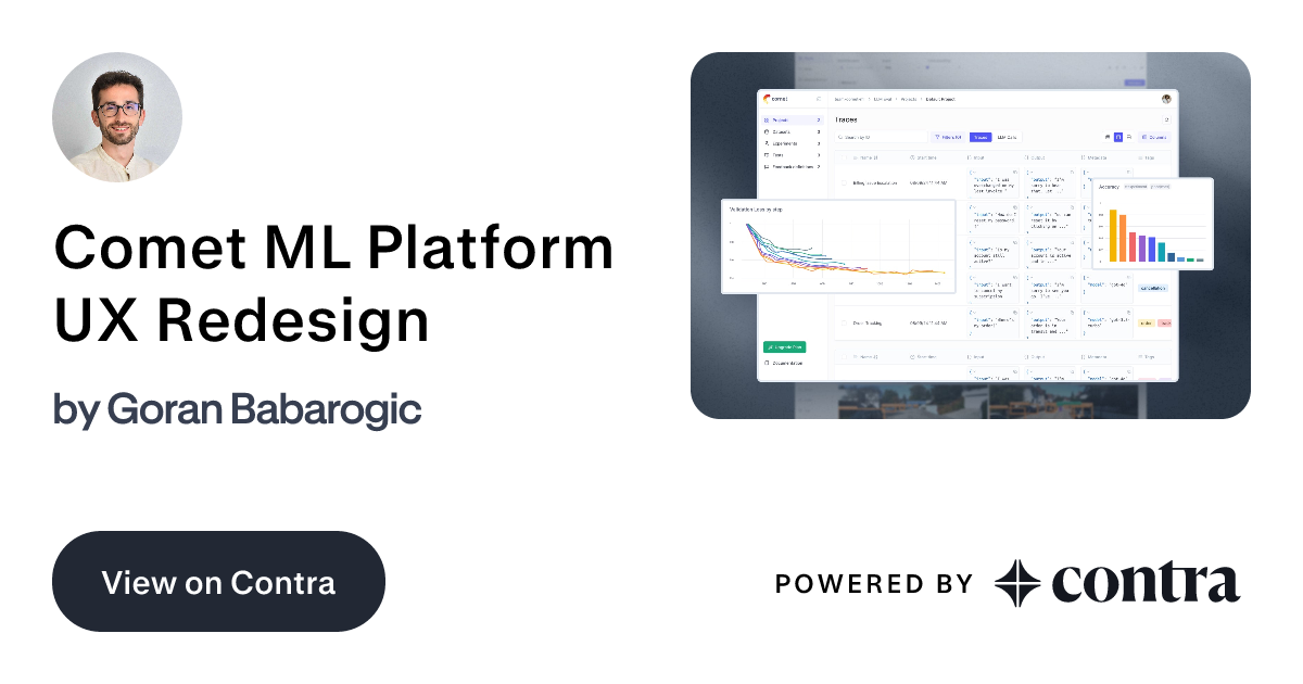 Comet ML Platform UX Redesign by Goran Babarogic