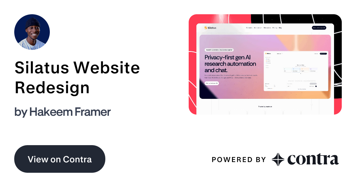 Silatus Website Redesign by Hakeem Framer