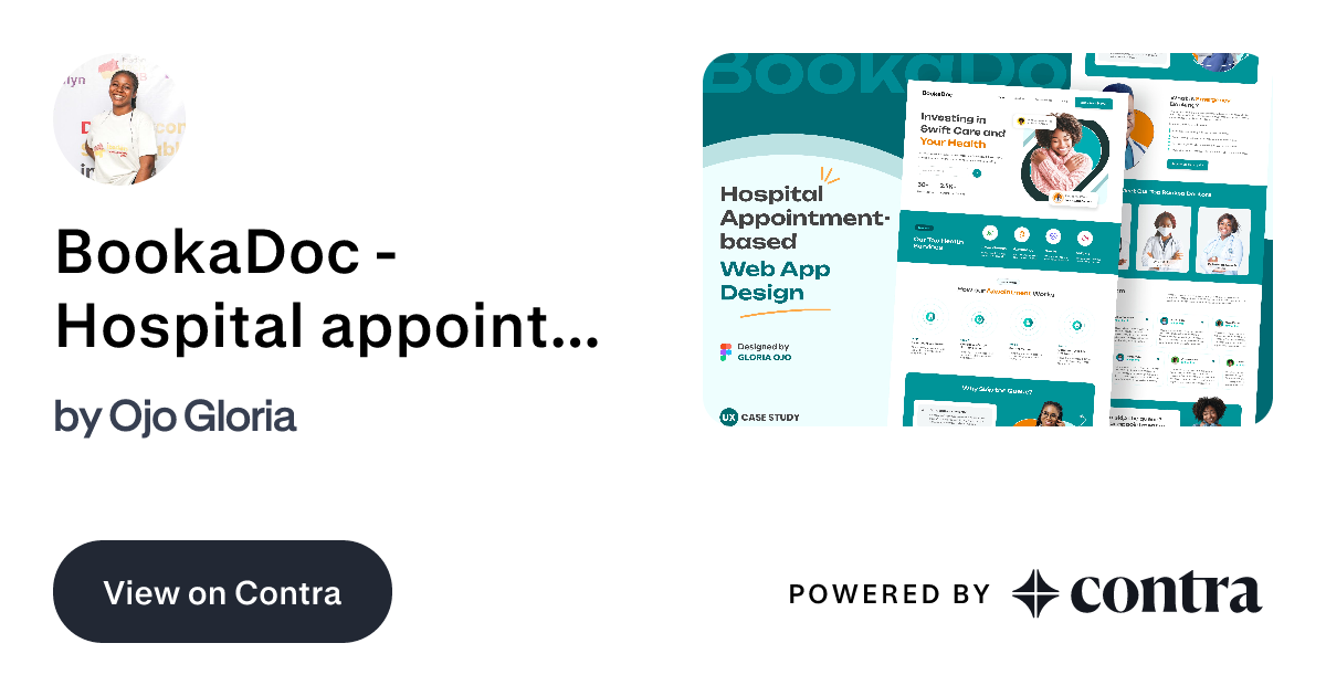 BookaDoc - Hospital appointment webapp | UX CASE STUDY by Ojo Gloria