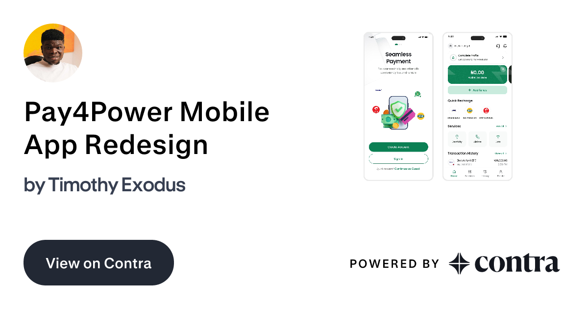 Pay4Power Mobile App Redesign by Timothy Exodus