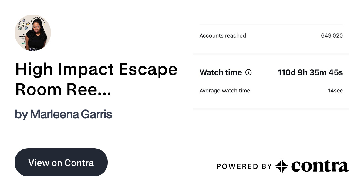 High Impact Escape Room Reel for Adventures of Intrigue by Marleena Garris