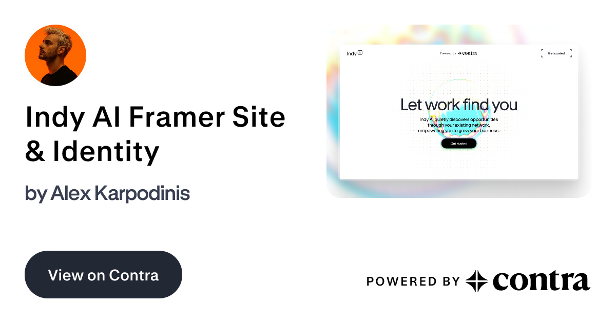 Indy AI Framer Site & Identity by Alex Karpodinis