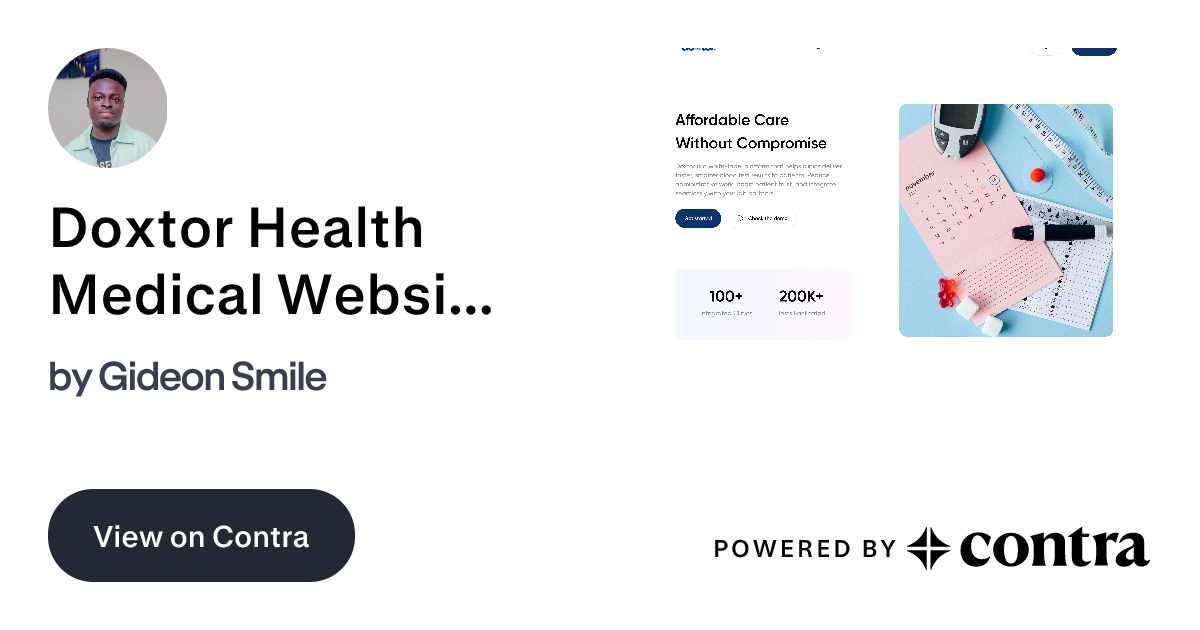 Doxtor Health Medical Website Design & Development by Gideon Smile