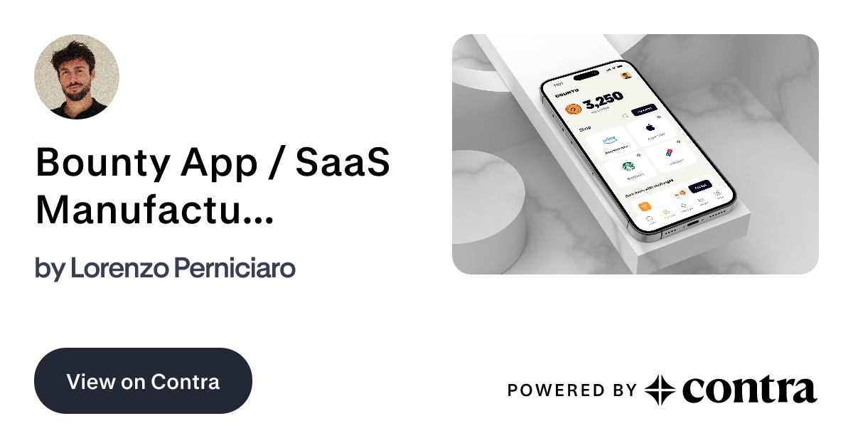 Bounty App / SaaS Manufacturing Gamification by Lorenzo Perniciaro