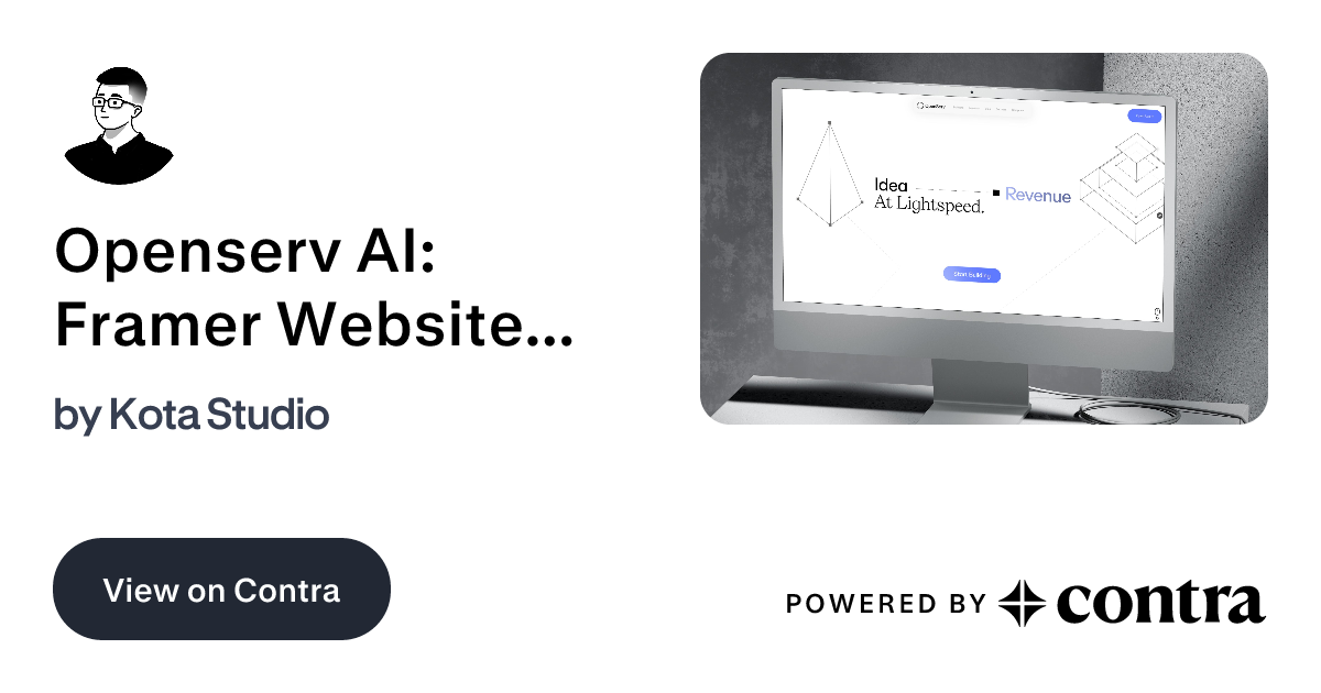 Openserv AI: Framer Website with Rive Integration by Kota Studio