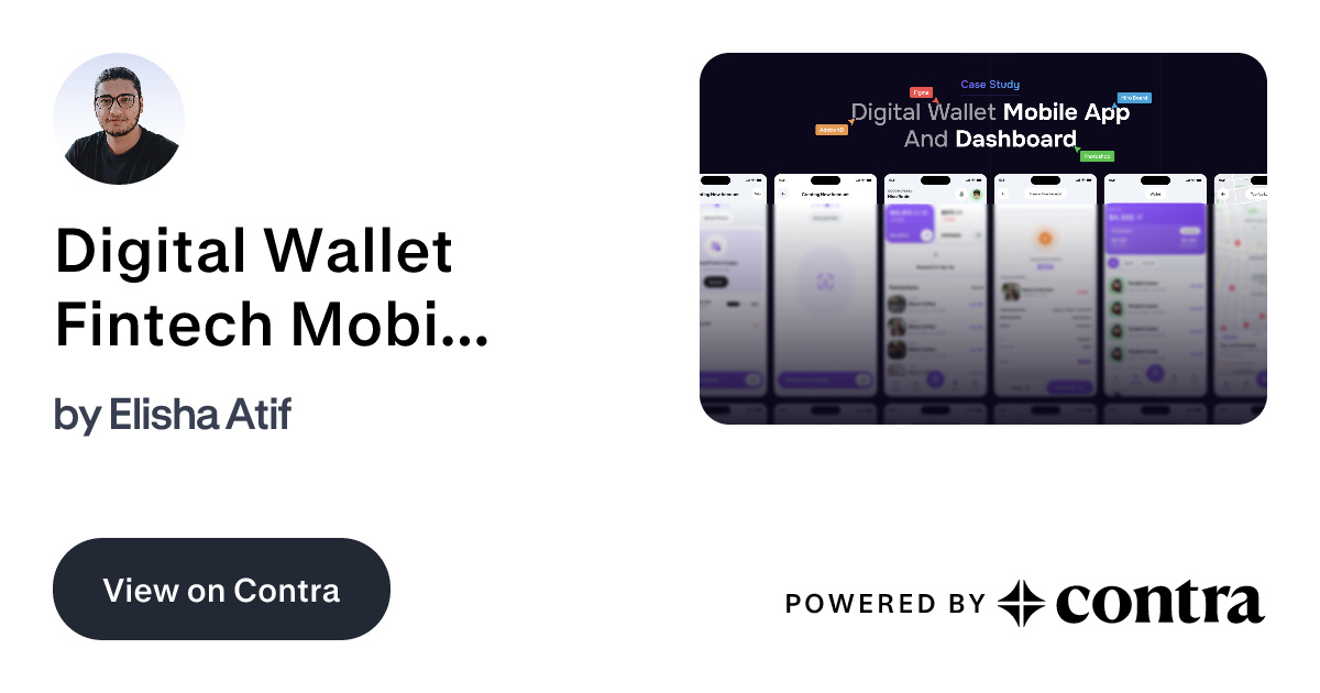 Digital Wallet Fintech Mobile App - UIUX Case Study by Elisha Atif