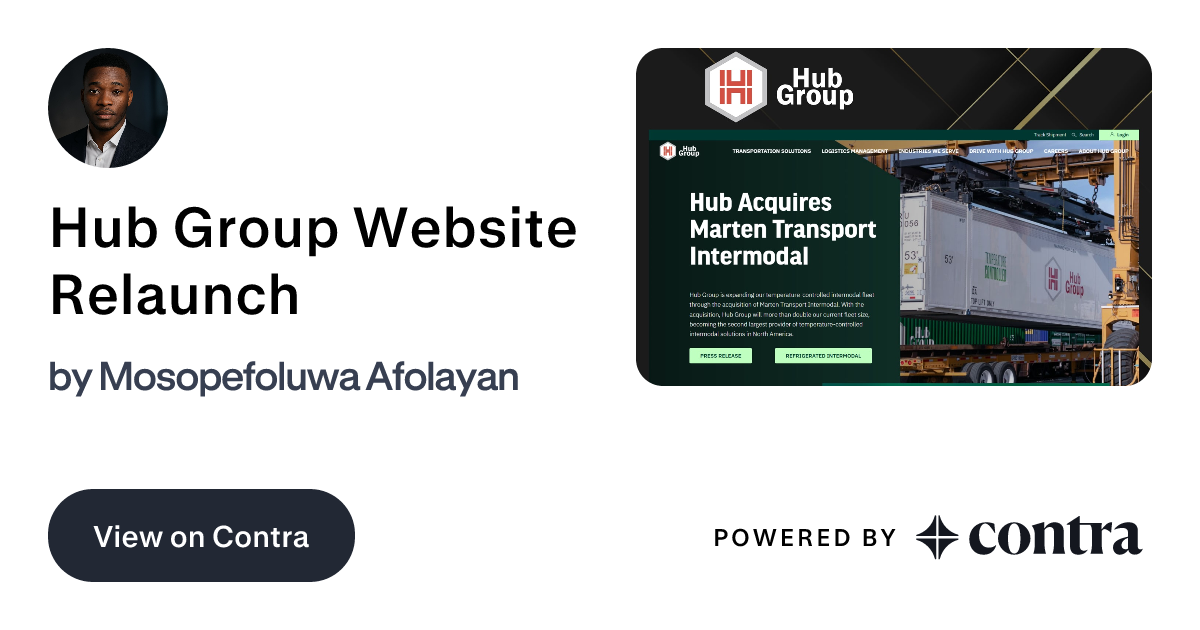 Hub Group Website Relaunch by Mosopefoluwa Afolayan