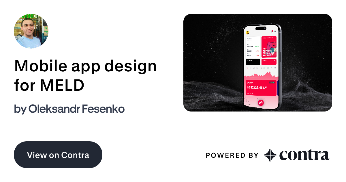 Mobile app design for MELD by Oleksandr Fesenko