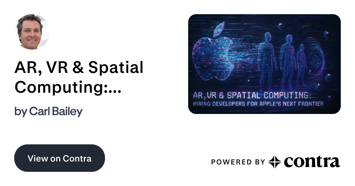 AR, VR & Spatial Computing: Hiring Developers for Apple’s Next Frontier ...