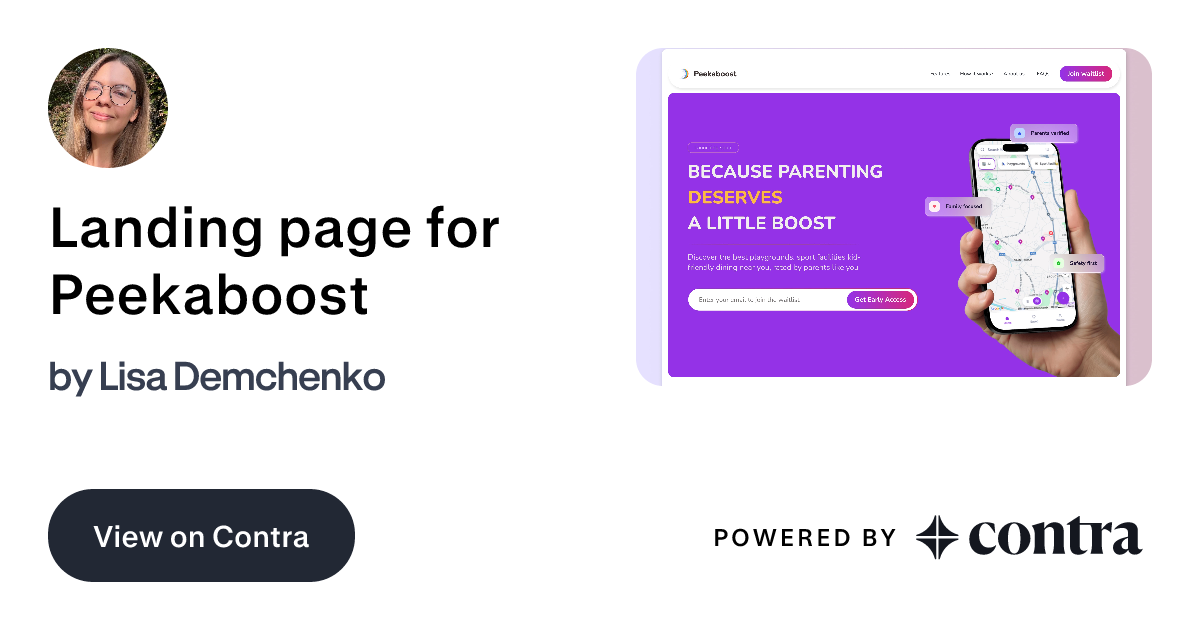 Landing page for Peekaboost by Lisa Demchenko