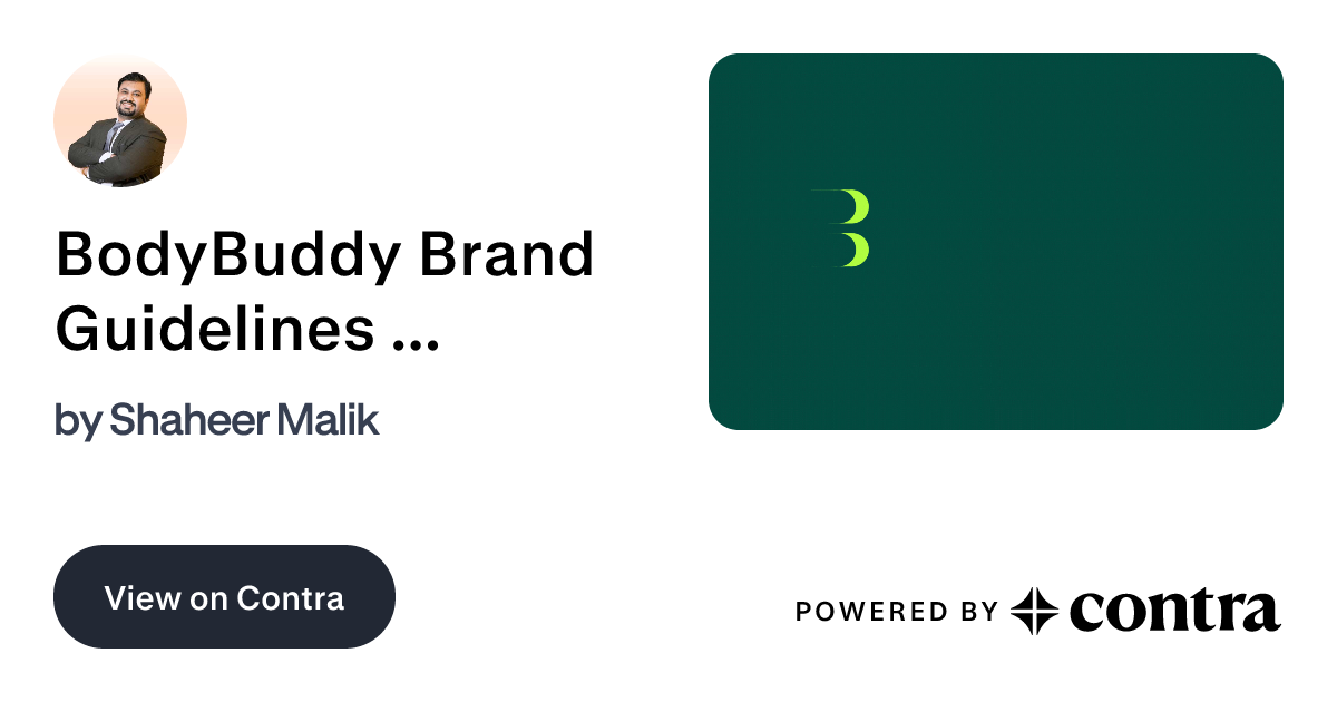 BodyBuddy Brand Guidelines Development by Shaheer Malik