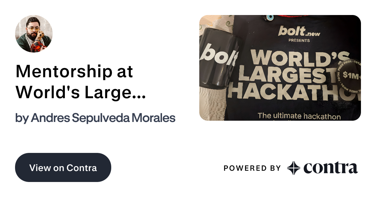Mentorship at World's Largest Hackathon by Bolt.new by Andres Sepulveda Morales