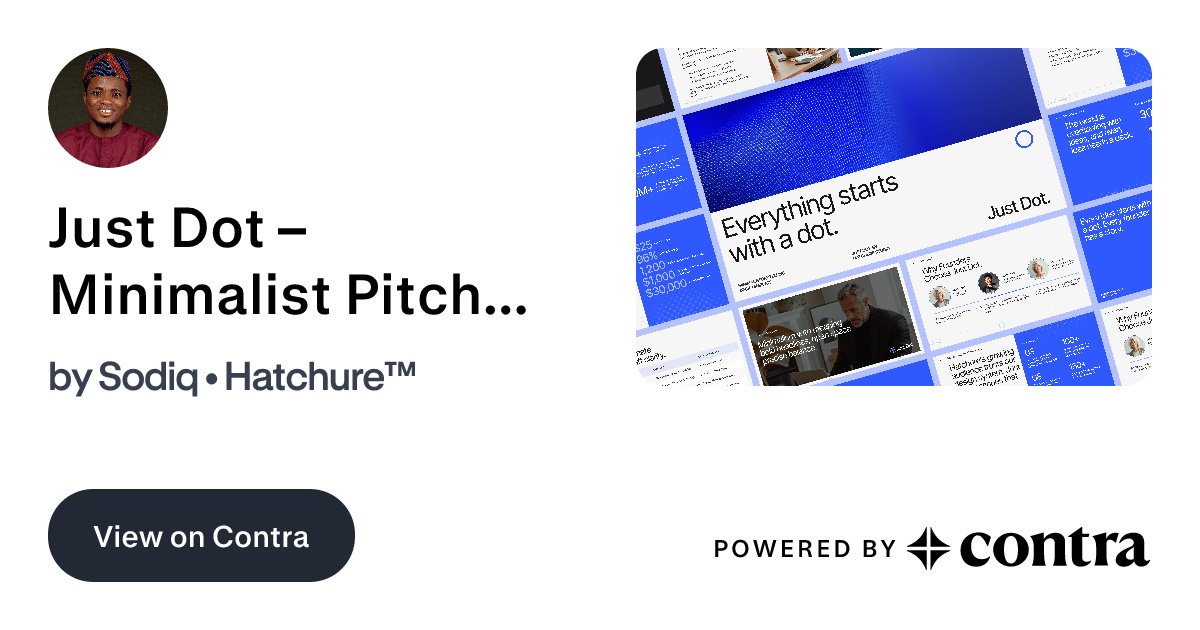 Just Dot – Minimalist Pitch Deck Template by Hatchure Studio