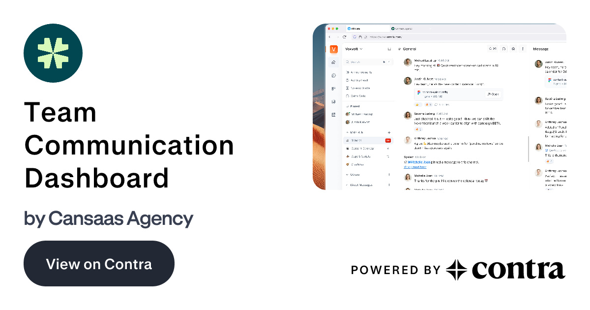 Team Communication Dashboard by Cansaas Agency