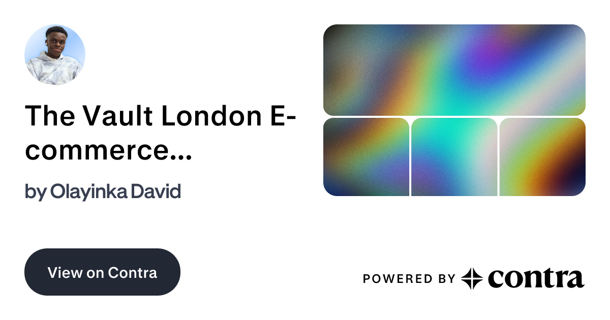 The Vault London E-commerce Website Design by Olayinka David