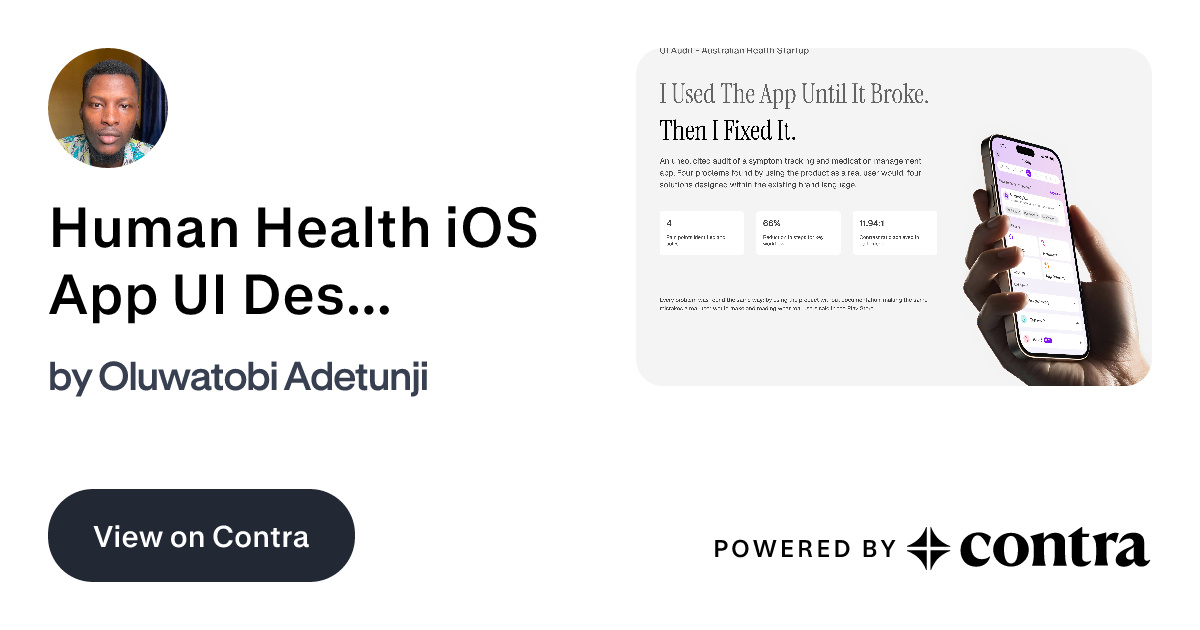 Human Health iOS App UI Design audit & Redesign by Oluwatobi Adetunji