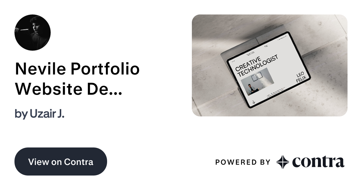 Nevile Portfolio Website Design and Development by Uzair J.
