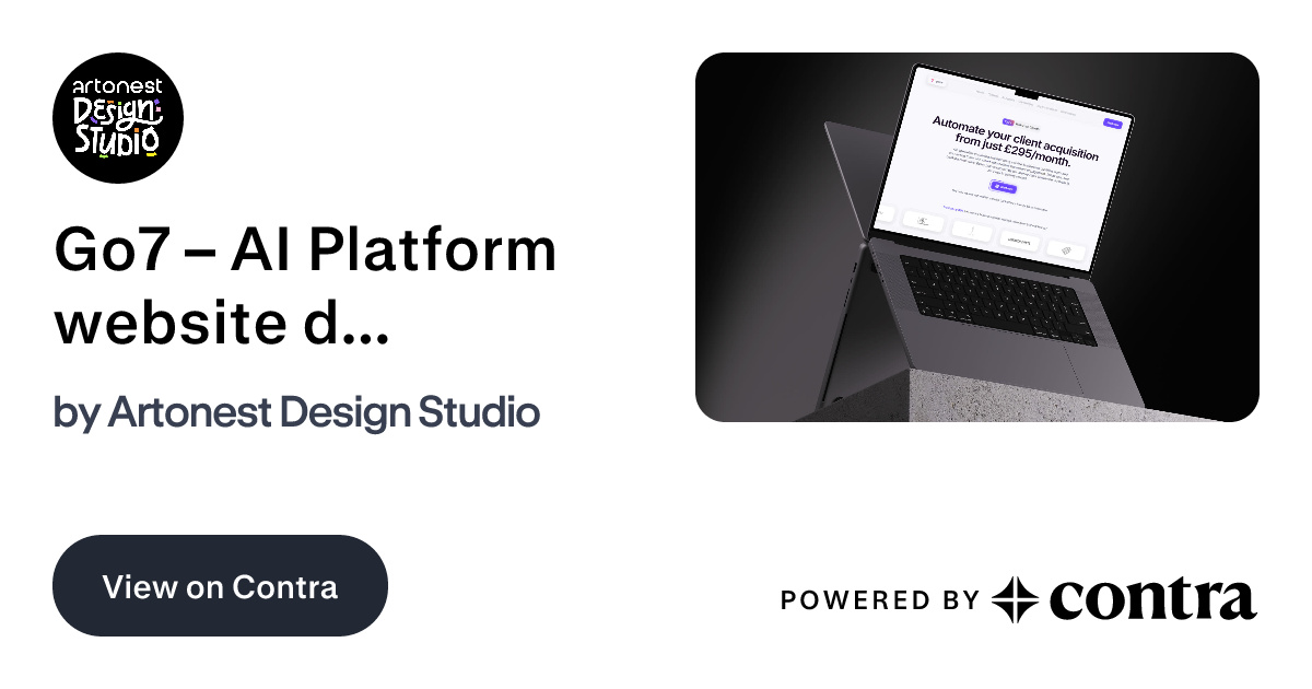 Go7 – AI Platform website design & development in Framer by Artonest ...