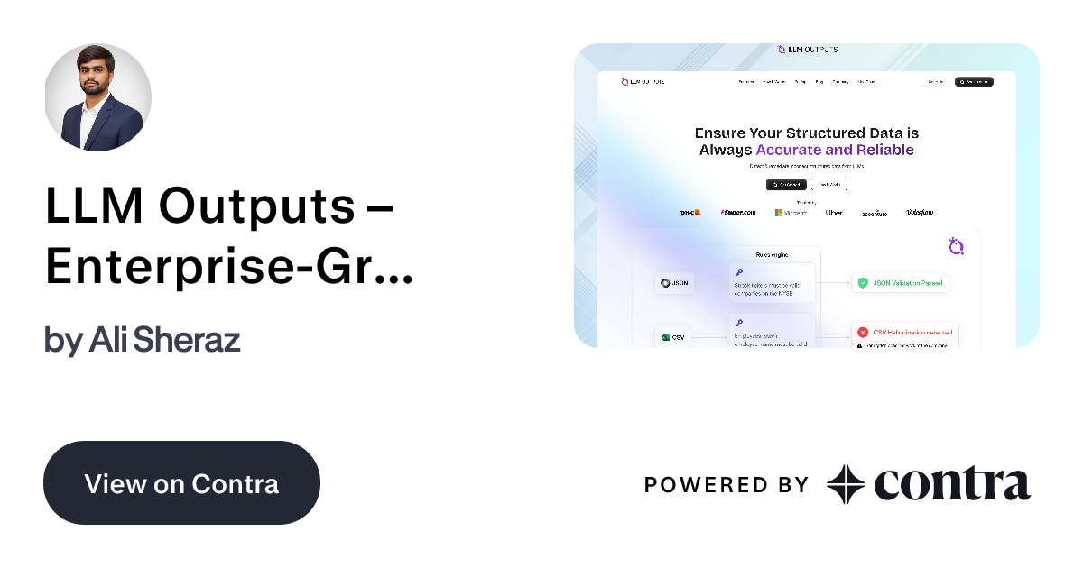 LLM Outputs – Enterprise-Grade AI Website (Figma → Webflow) by Ali Sheraz
