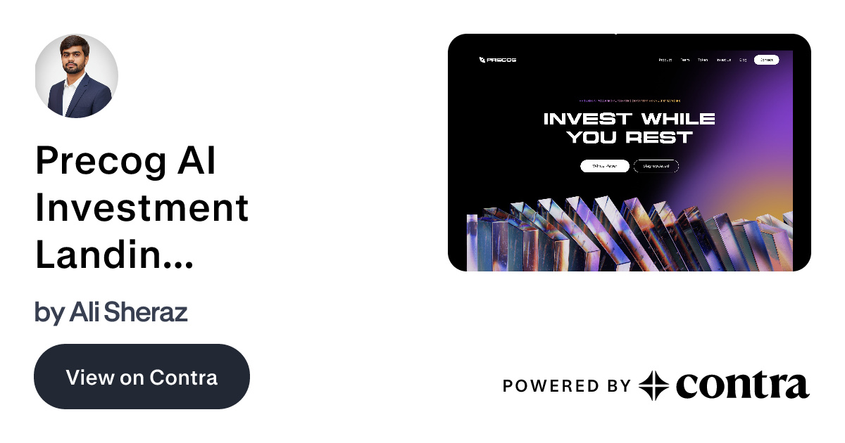 Precog AI Investment Landing Page Design and Development by Ali Sheraz