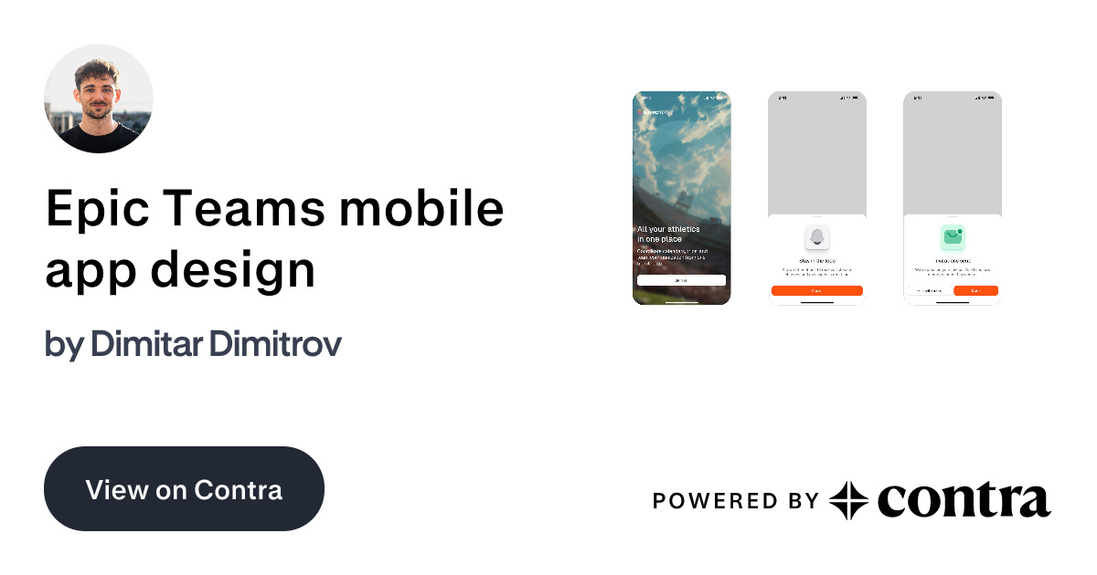Epic Teams mobile app design by Dimitar Dimitrov