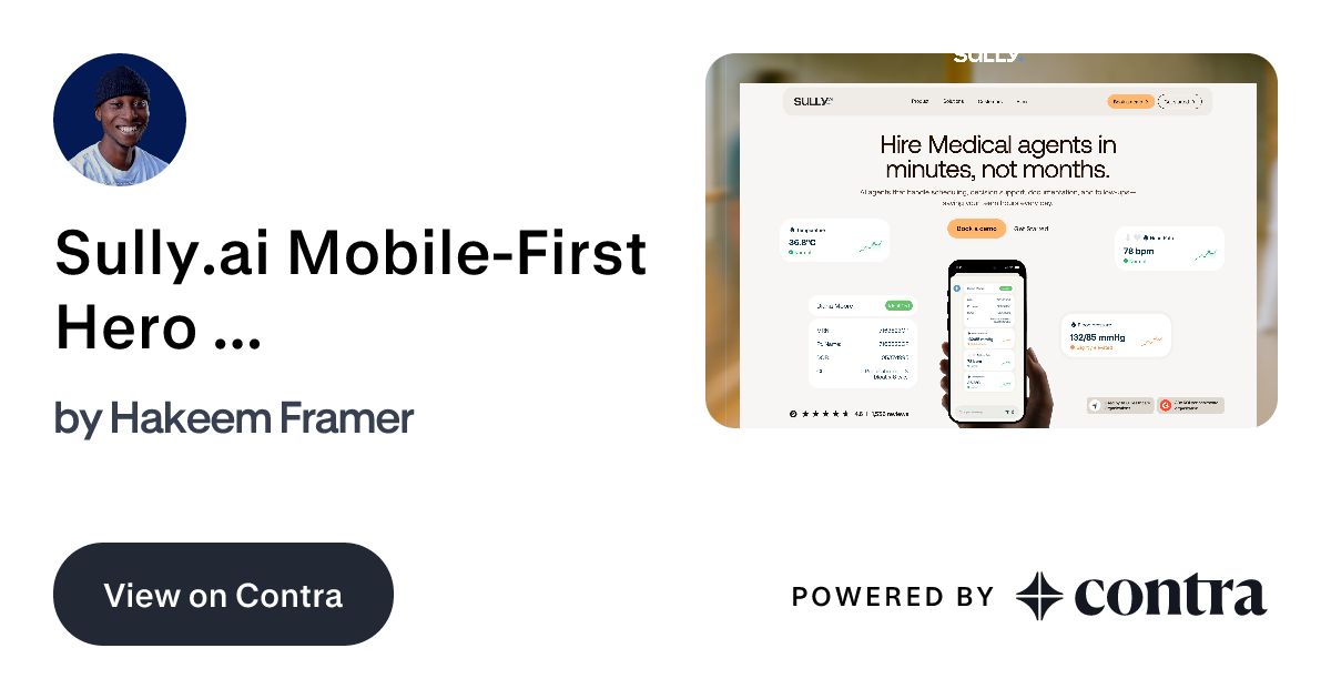 Sully.ai Mobile-First Hero Section Redesign by Hakeem Framer