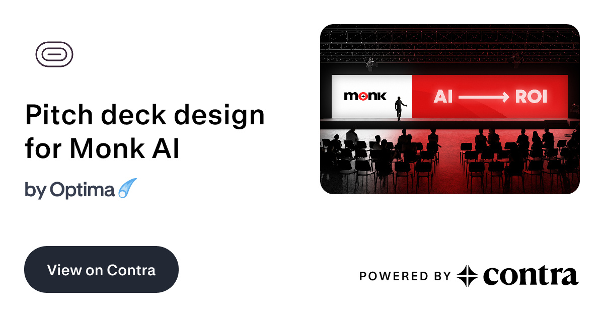 Pitch deck design for Monk AI by Optima Studio