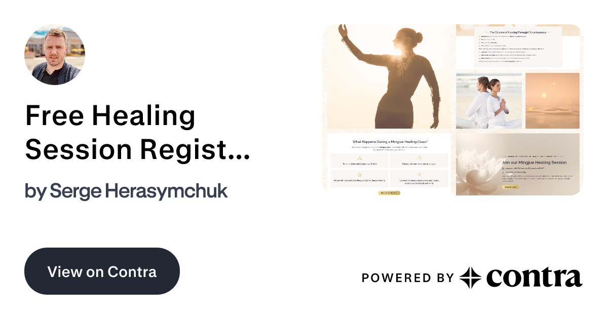 Free Healing Session Registration Page by Serge Herasymchuk