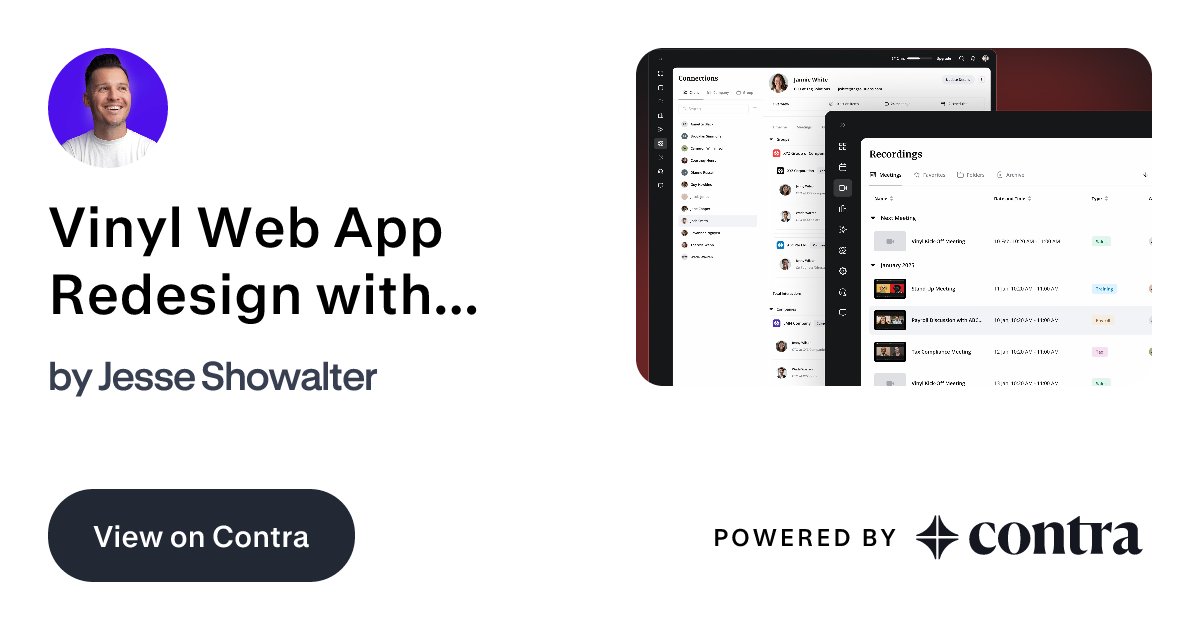 Vinyl Web App Redesign with AI and CRM Integration by Jesse Showalter