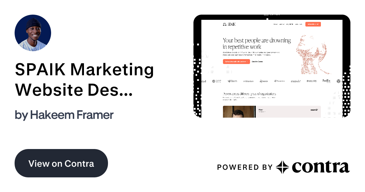 SPAIK Marketing Website Design and Development by Hakeem Framer