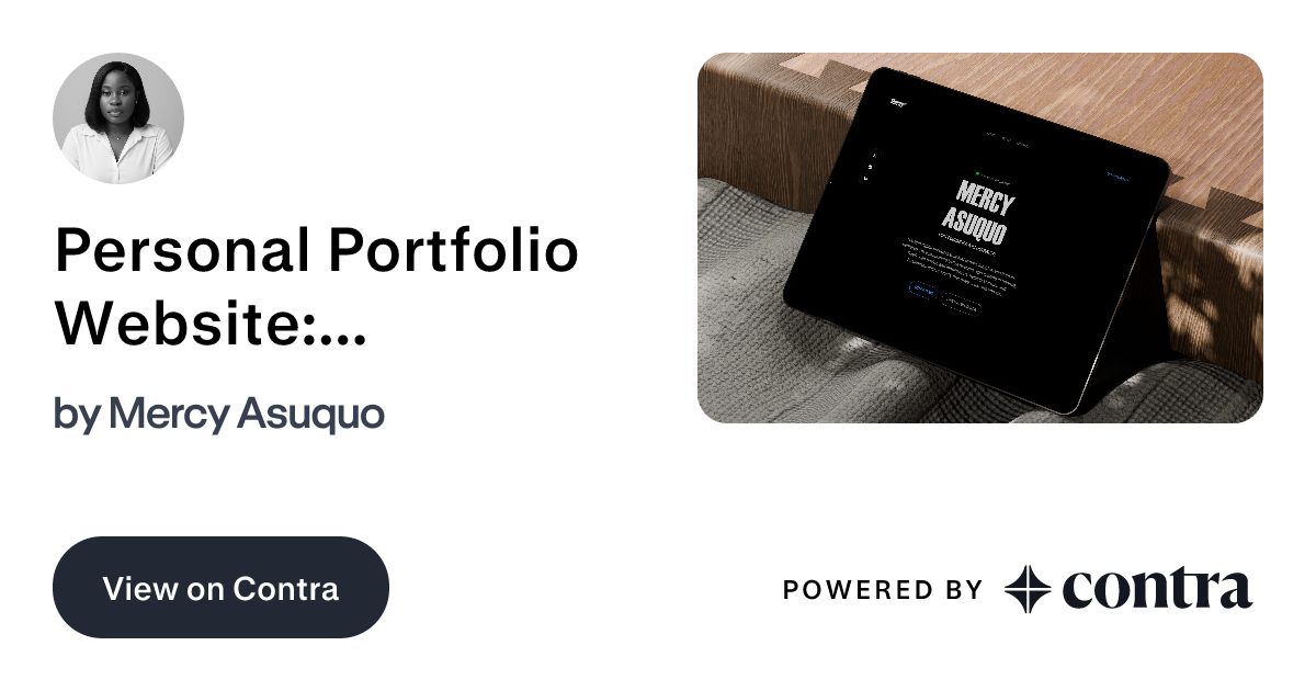 Personal Portfolio Website: UI/UX Design by Mercy Asuquo