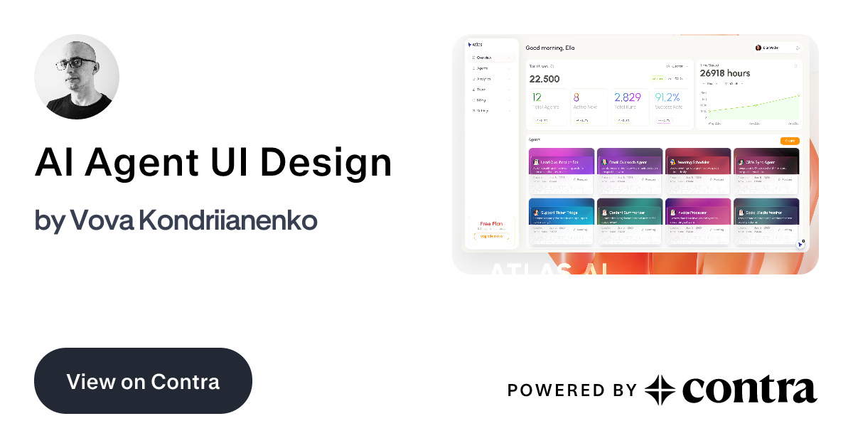 AI Agent UI Design by Vova Kondriianenko